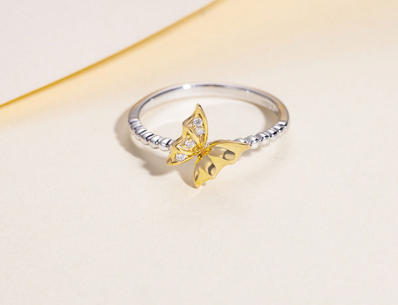 Best Butterfly White Gold Diamond Wedding Rings Oem | Joacii