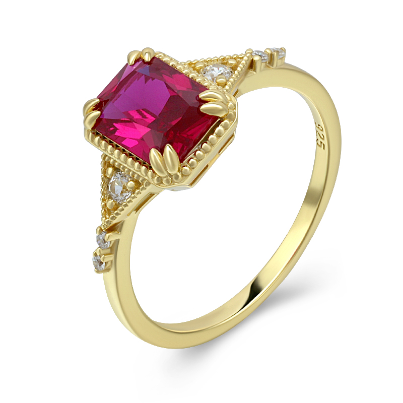 Simulate Ruby Octagon Ring | Joacii